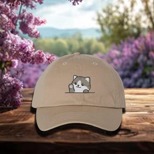 Embroidered Cat Baseball Hat, Cute Cat Cap, Cat Lovers Hat, Cap for ...