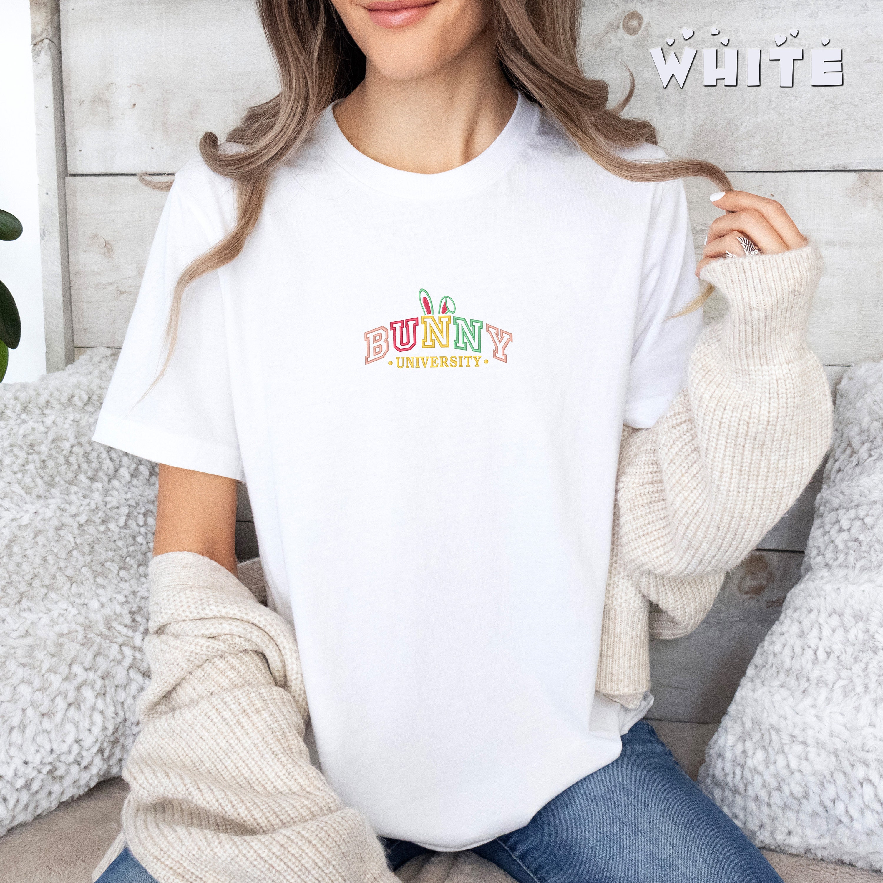 Embroidered Bunny University Shirt, Bunny University Tee, University ...