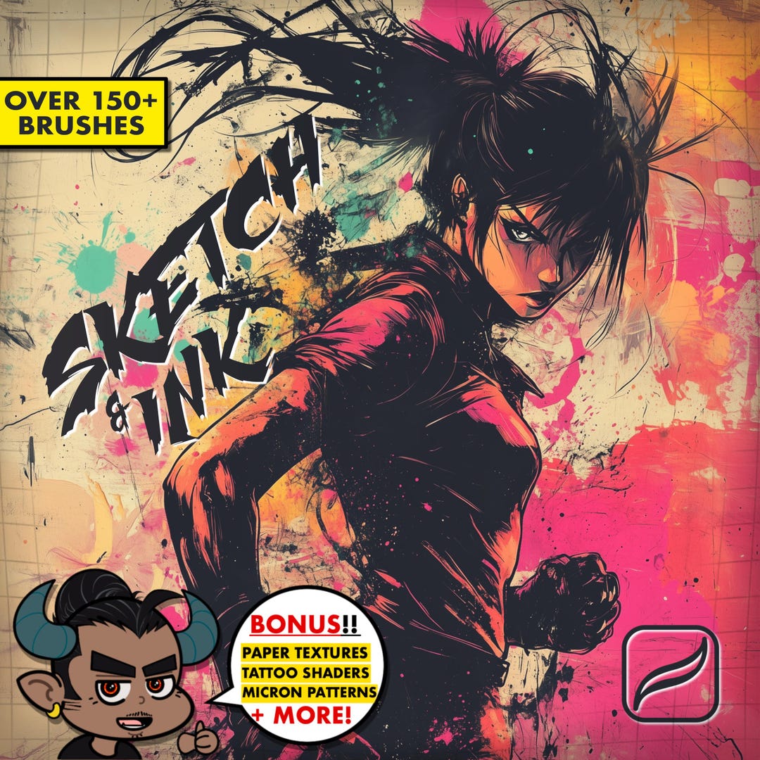 150+ Sketch & Ink Brush Pack | Procreate Brushes | Digital Brushes ...