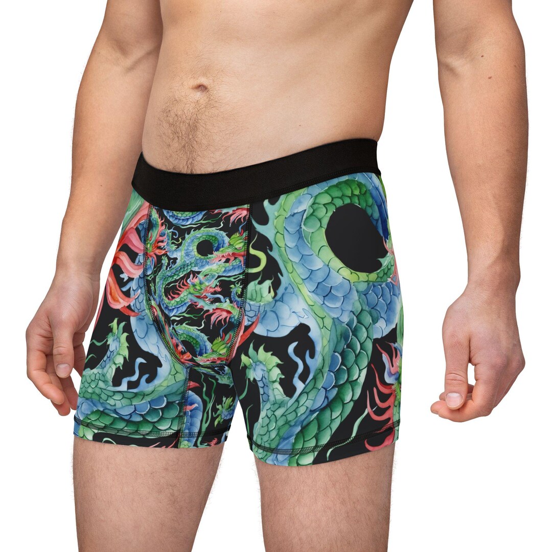 Chinese Dragon Boxers - Men's Asian Underwear, Gift for Him, Oriental ...