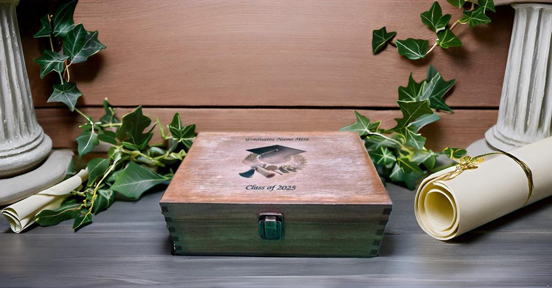 Personalized Medium Wood Graduation Memory Box for Keepsake Storage - Etsy