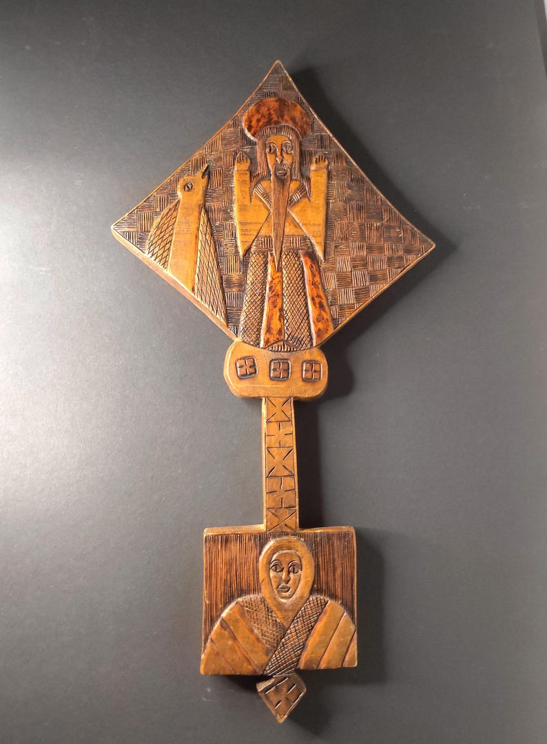 Large Carved Wooden Cross of the Coptic Christians 19th Century ...