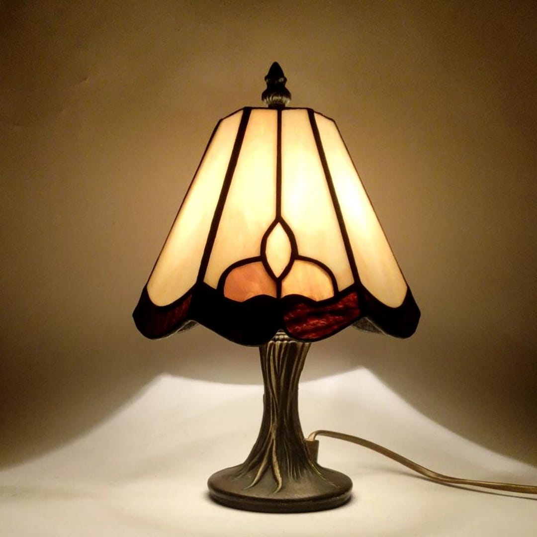 Small Brown Hexagonal Tiffany Lamp From the 1970s by Eickmeier, West ...