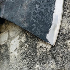 Hand Forged Carbon Steel Axe, Axe Head With Leather Sheath, Bushcraft ...