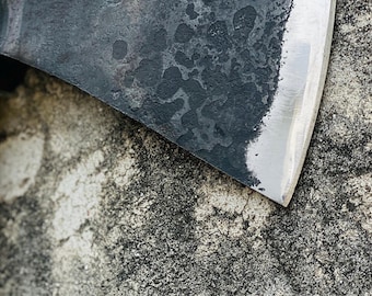 Hand Forged Carbon Steel Axe, Axe Head With Leather Sheath, Bushcraft ...
