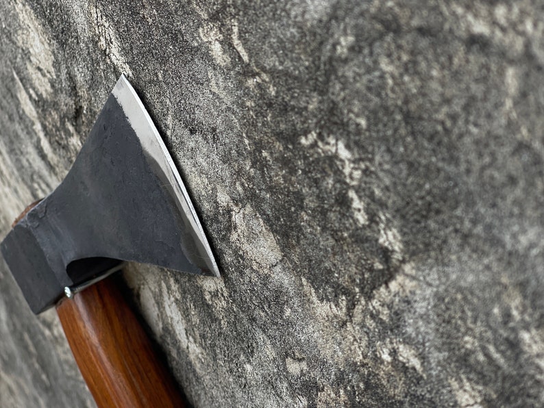 Hand Forged Carbon Steel Axe, Axe Head With Leather Sheath, Bushcraft ...