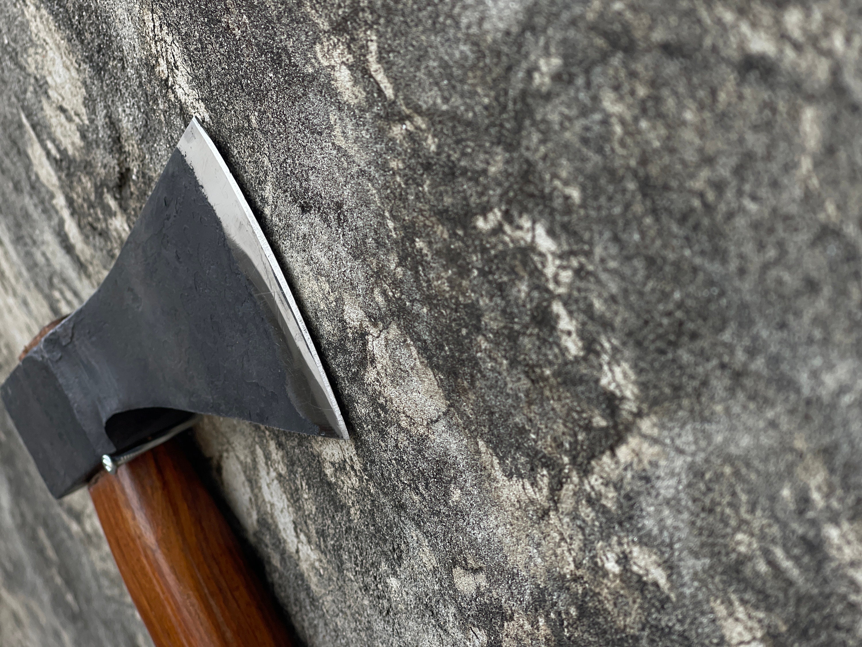 Hand Forged Carbon Steel Axe, Axe Head With Leather Sheath, Bushcraft ...