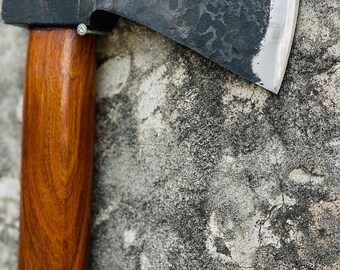 Hand Forged Carbon Steel Axe, Axe Head With Leather Sheath, Bushcraft ...