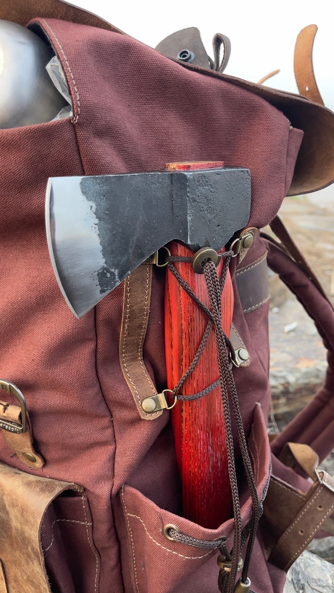 Hand Forged Carbon Steel Axe, Axe Head With Leather Sheath, Bushcraft ...