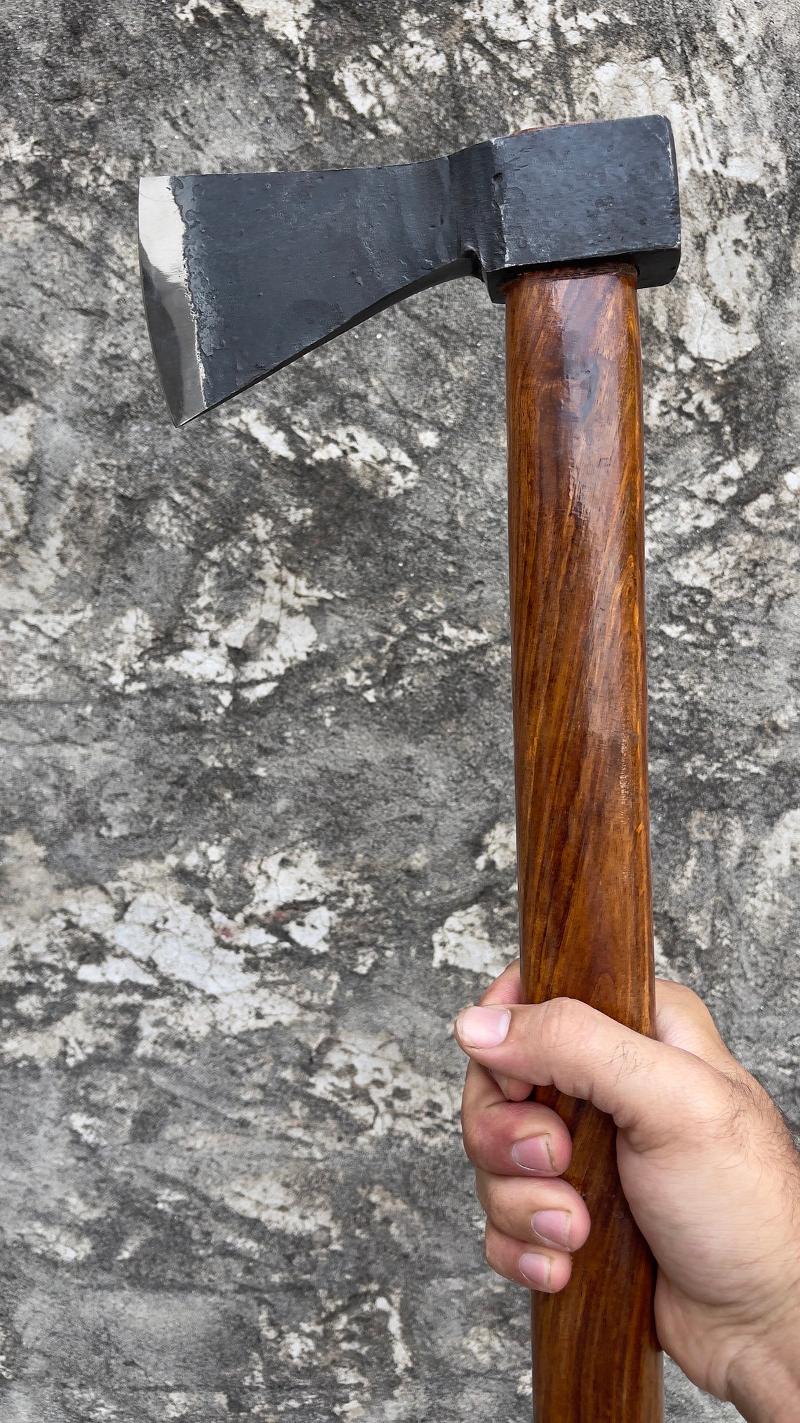Hand Forged Carbon Steel Axe, Axe Head With Leather Sheath, Bushcraft ...