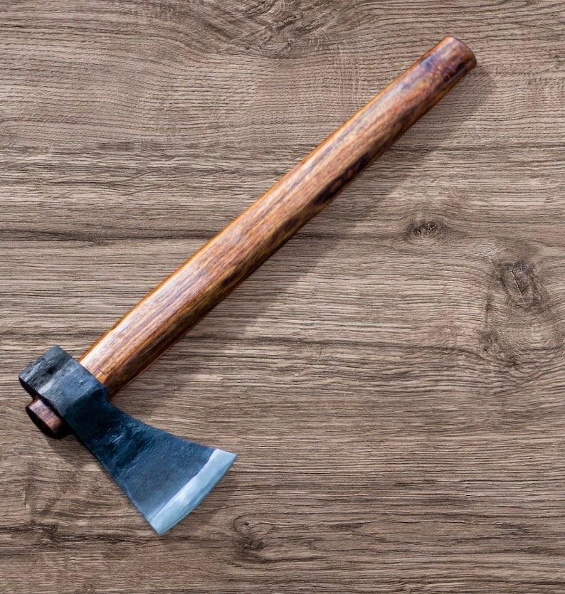 Hand Forged Carbon Steel Axe, Axe Head With Leather Sheath, Bushcraft ...