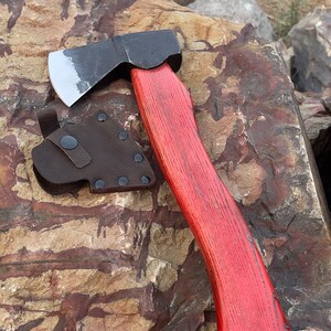 Hand Forged Carbon Steel Axe, Axe Head With Leather Sheath, Bushcraft ...