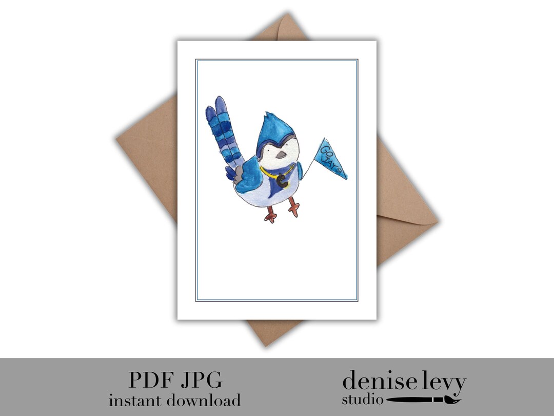 Printable Card, Creighton Blue Jay Card, Blue Jays, Creighton, Greeting ...