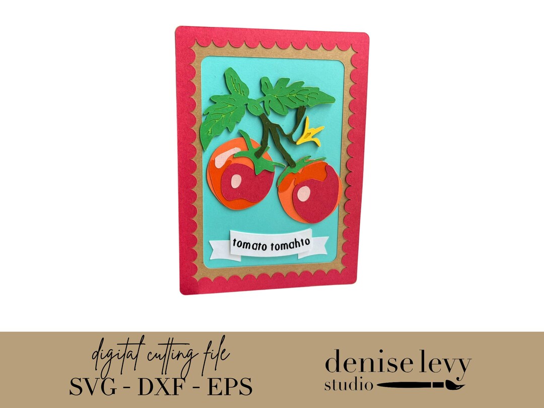 Tomato Card Cut File: Cricut, Silhouette, Papercraft (digital Download ...