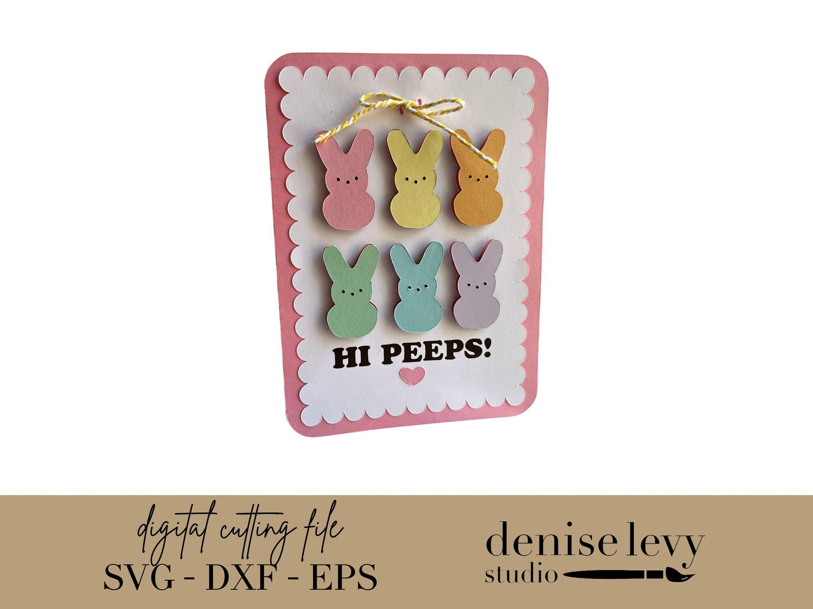 Peeps SVG Card, Cut File, Easter Card, Hi Peeps, Spring Card, Cute Card ...