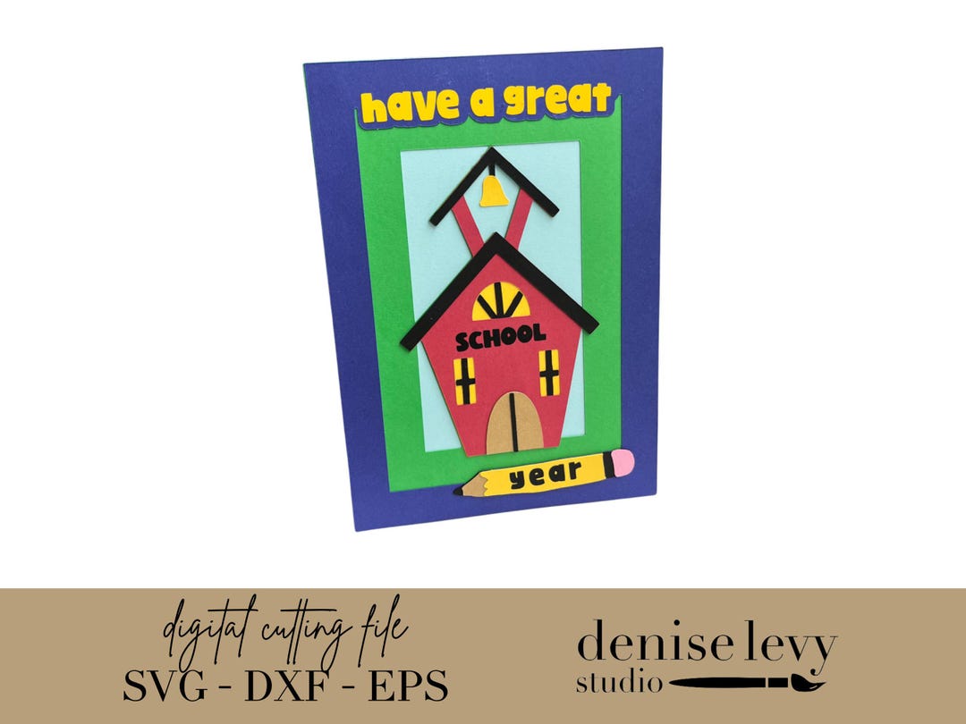 Schoolhouse Card Cut File: Back to School, Cricut, Silhouette ...