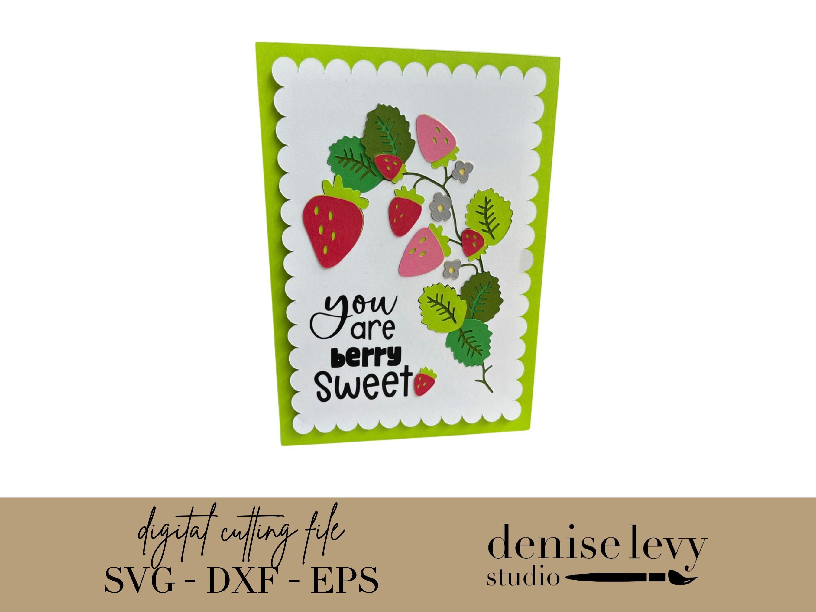 Strawberry Pun Card SVG, Berry Sweet Design (digital Cut File 5x7 A7 ...