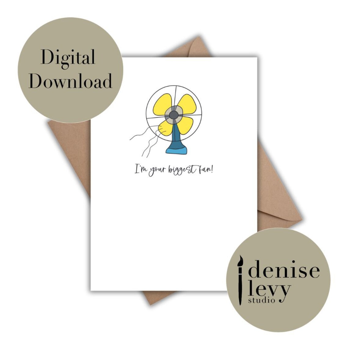 Biggest Fan Card, Fan Card, Appreciation Card, Whimsical Card, Instant ...