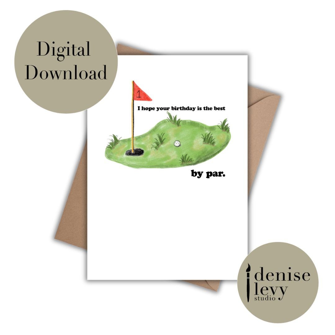 Printable Birthday Card, Golf Par Birthday Card, Birthday Card for Men ...