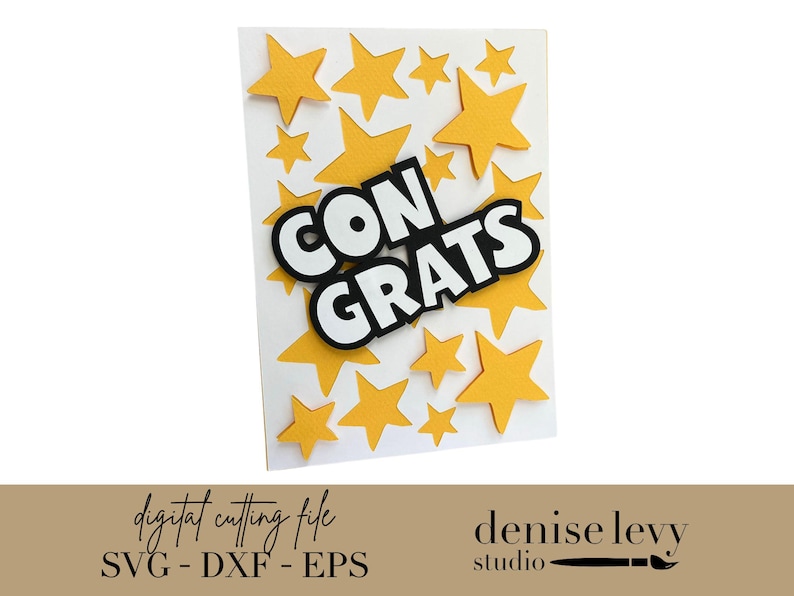 Congrats SVG Card, Cut File, Cute, Starts, Congratulations, Graduation ...