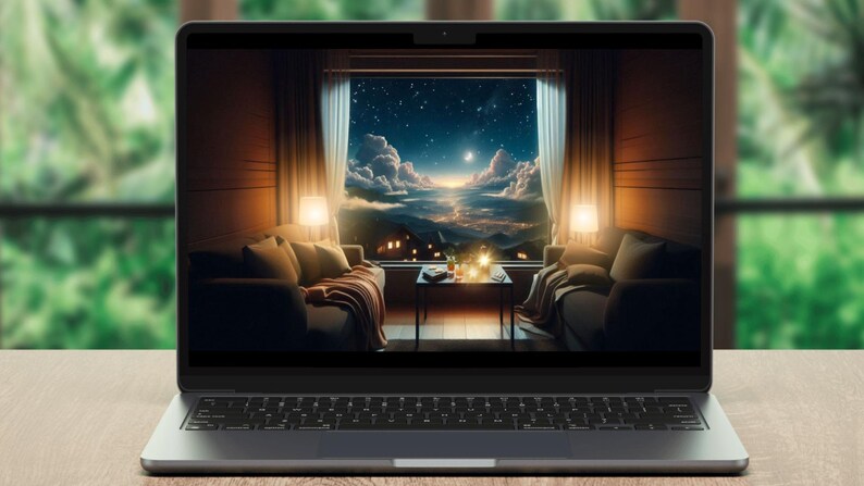 Animated Virtual Background Night City Twitch Overlay Looping Vtuber ...