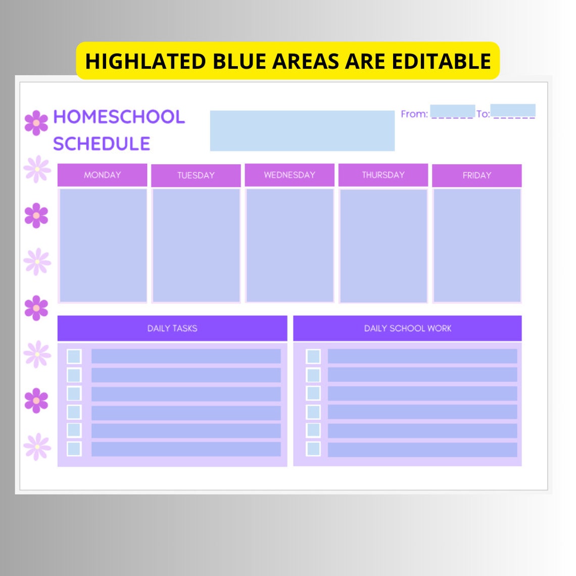 Homeschool Schedule, Homeschool Planner Printable, Homeschool Daily ...