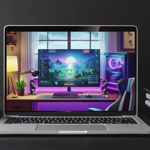 Virtual Animated Background Game Night Twitch Overlay Loop Vtuber ...