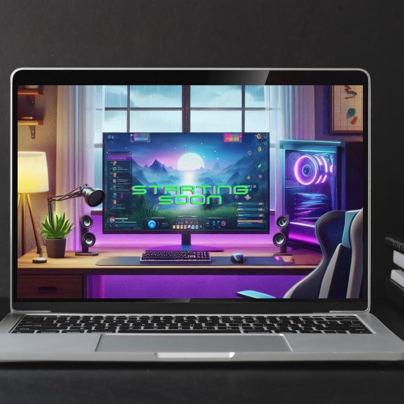 Virtual Animated Background Game Night Twitch Overlay Loop Vtuber ...