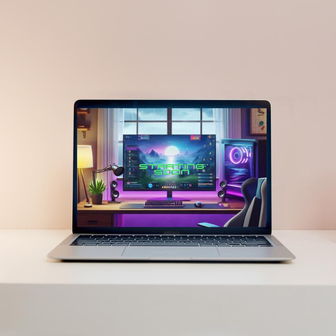 Virtual Animated Background Game Night Twitch Overlay Loop Vtuber ...