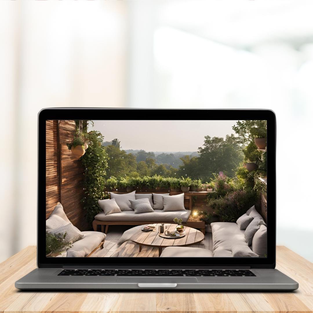 Animated Virtual Background Nature Forest Twitch Overlay Looped Vtuber ...