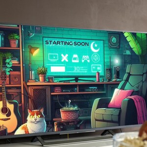 Virtual Animated Background Game Twitch Overlay Loop Vtuber Background ...