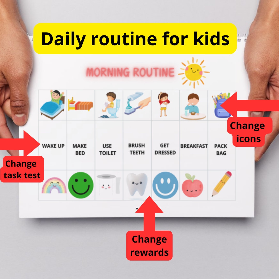 Kids Reward Chart, Kids Routine Chart, Daily Routine, Morning Routine ...