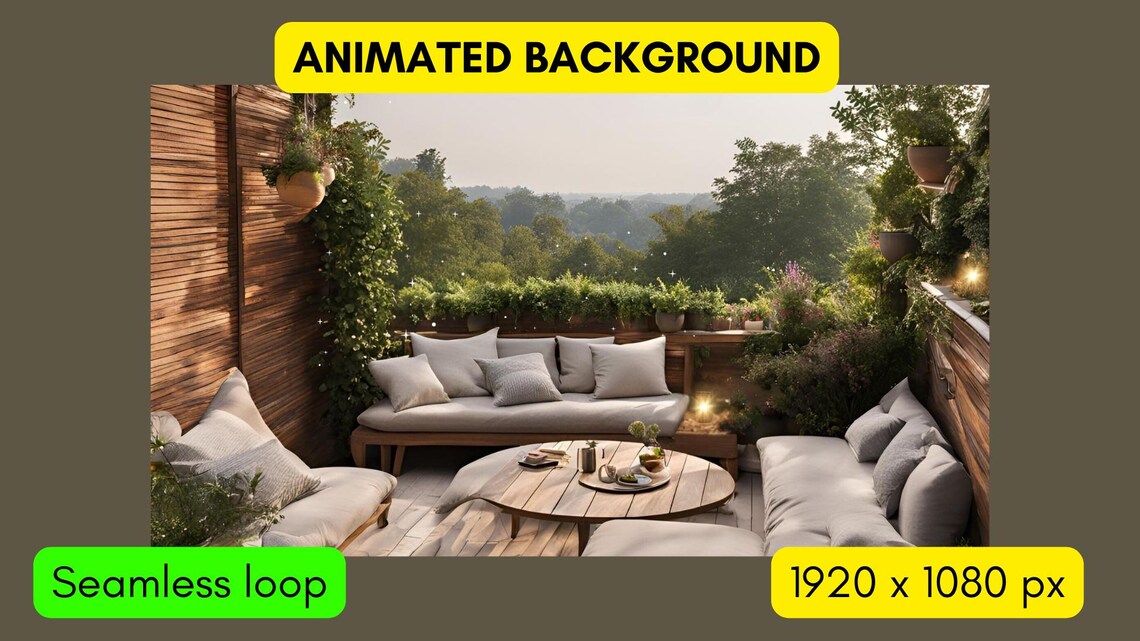 Animated Virtual Background Nature Forest Twitch Overlay Looped Vtuber ...