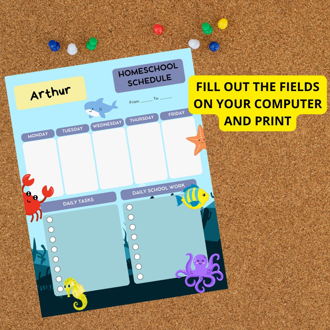 Homeschool Schedule, Homeschool Planner Printable, Homeschool Daily ...