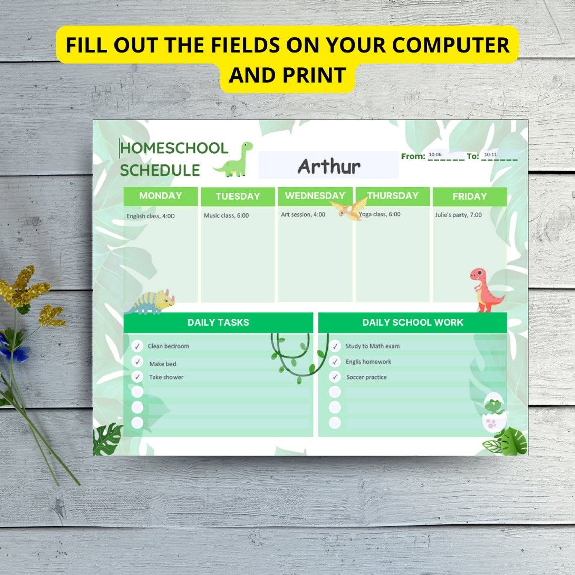 Homeschool Schedule, Homeschool Planner Printable, Homeschool Daily ...