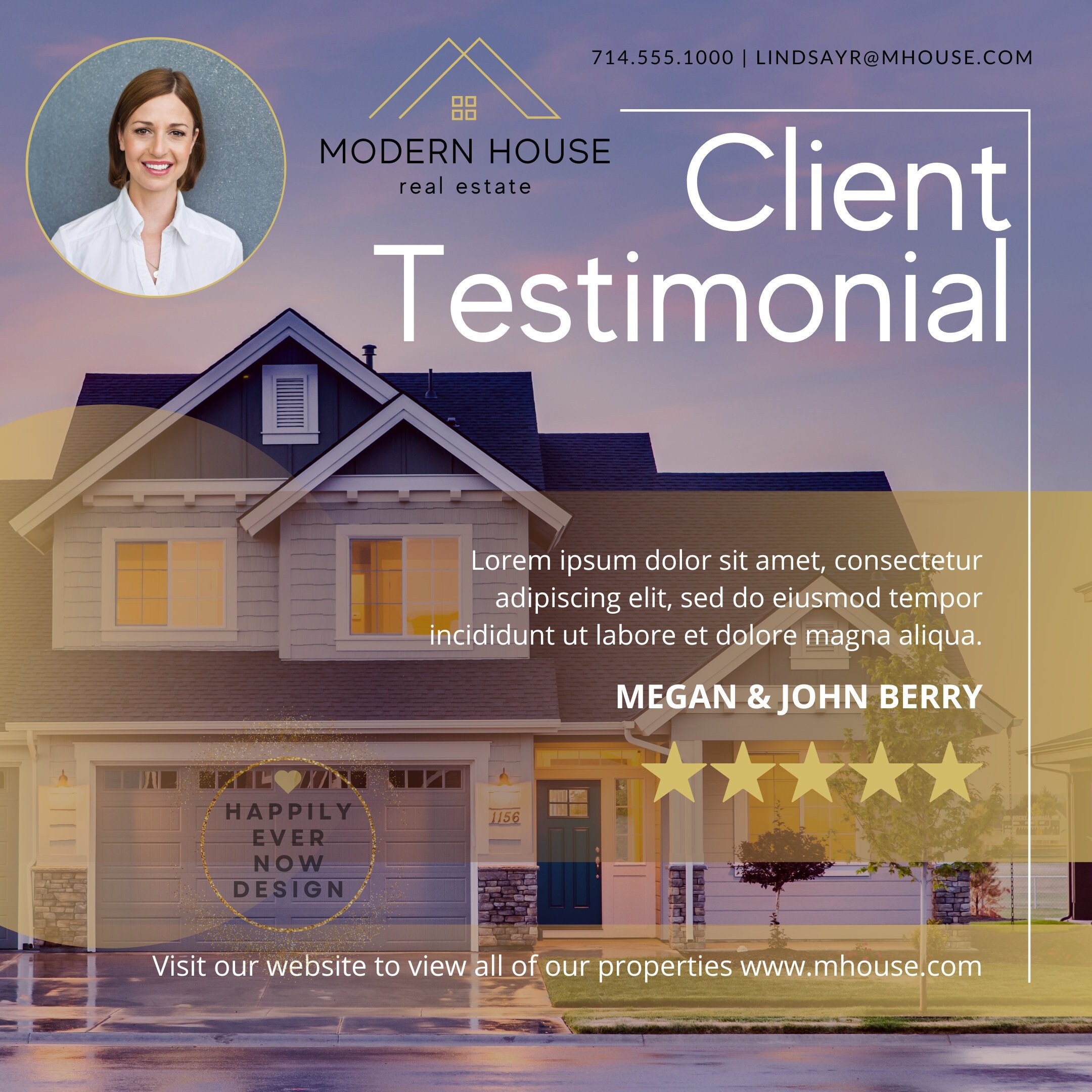 Real Estate Marketing Template - Instagram Posts - Client Testimonial ...