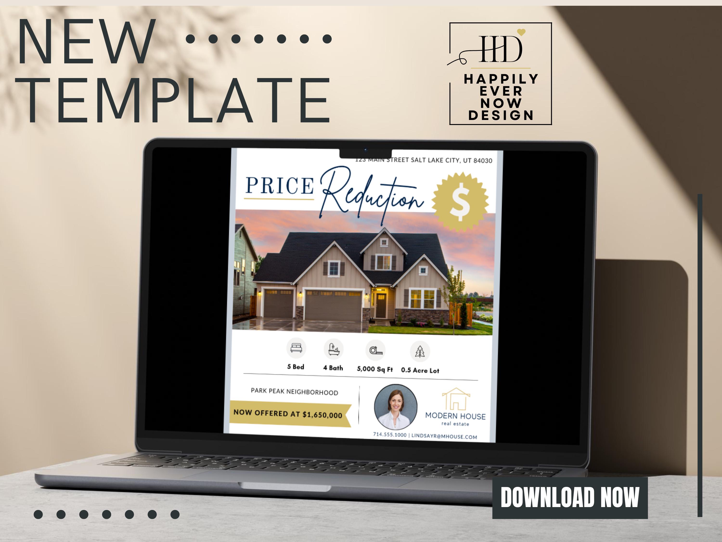 Real Estate Marketing Template - Instagram Post - Price Reduction - Etsy