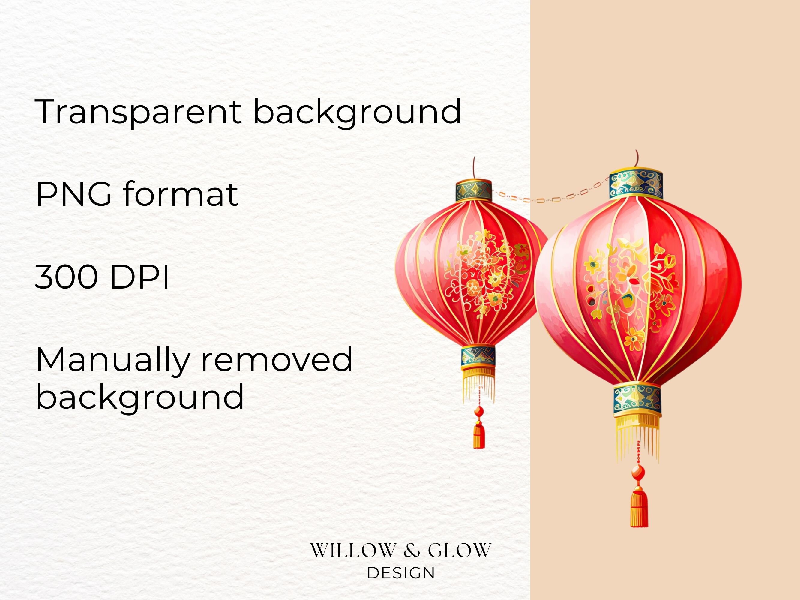 Chinese Lanterns Watercolor Clipart - Chinese New Year Lanterns PNG ...