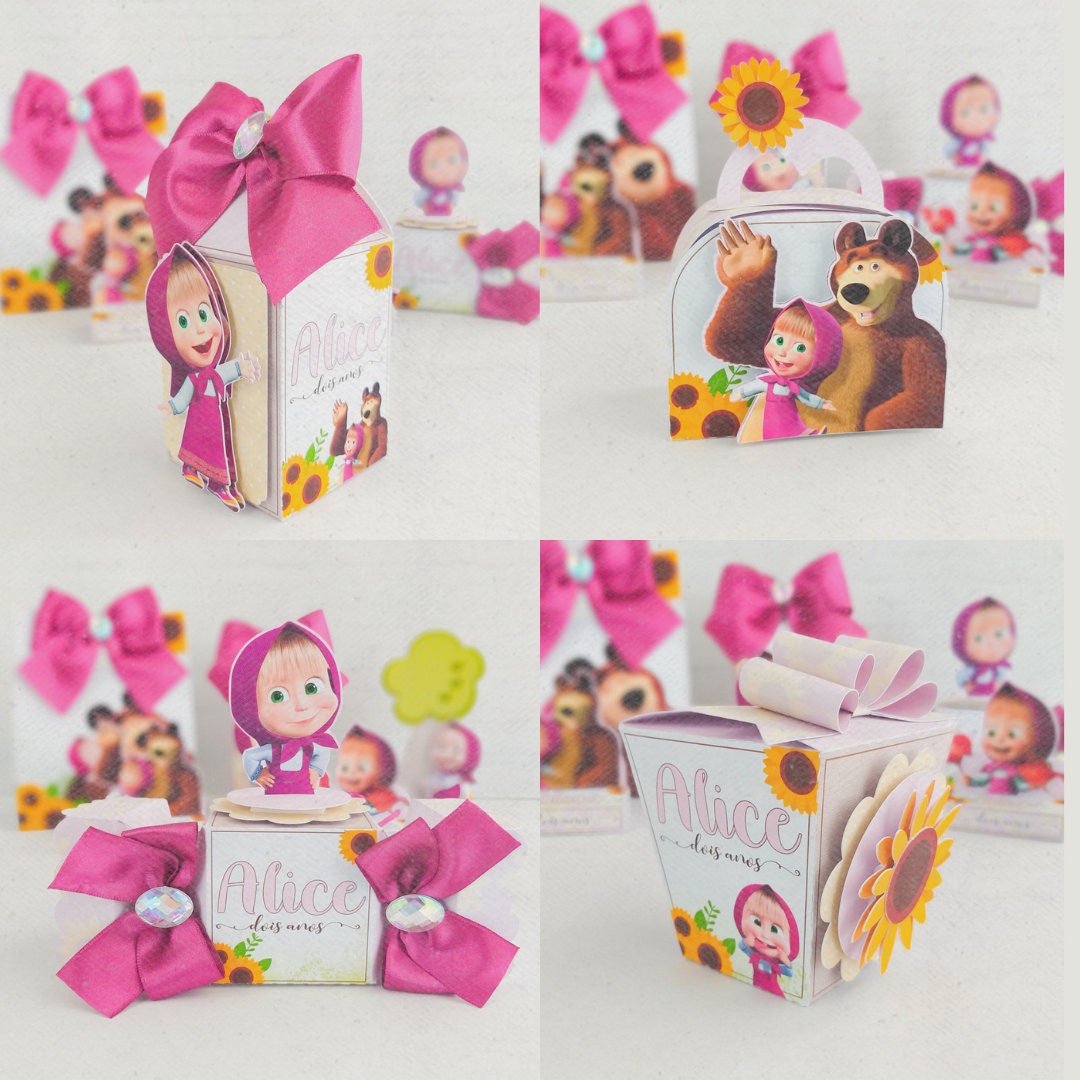 Masha and the Bear Favor Box - Etsy