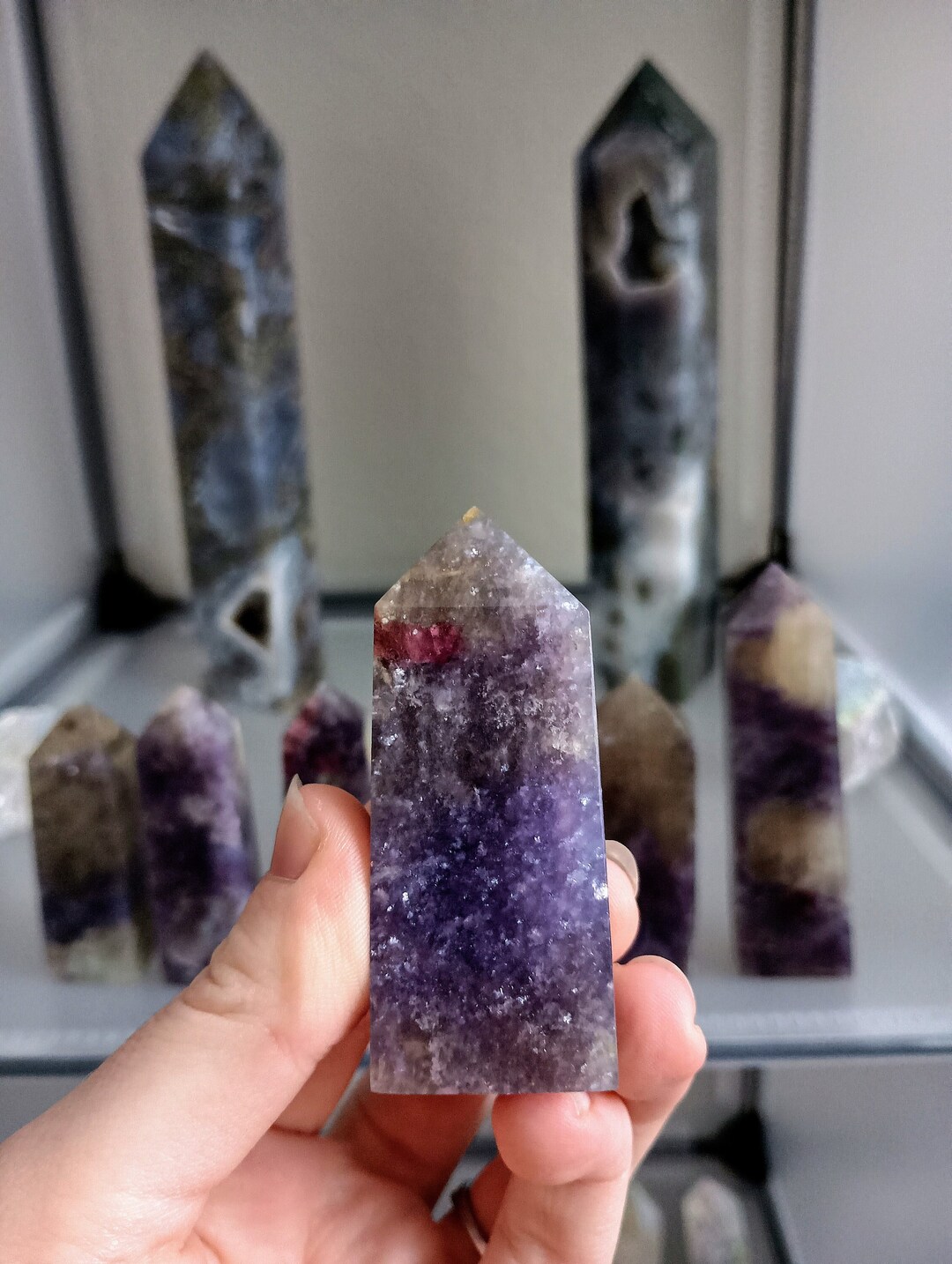 Unicorn Stone Crystal Tower Unicorn Stone Purple Crystals Crystal ...