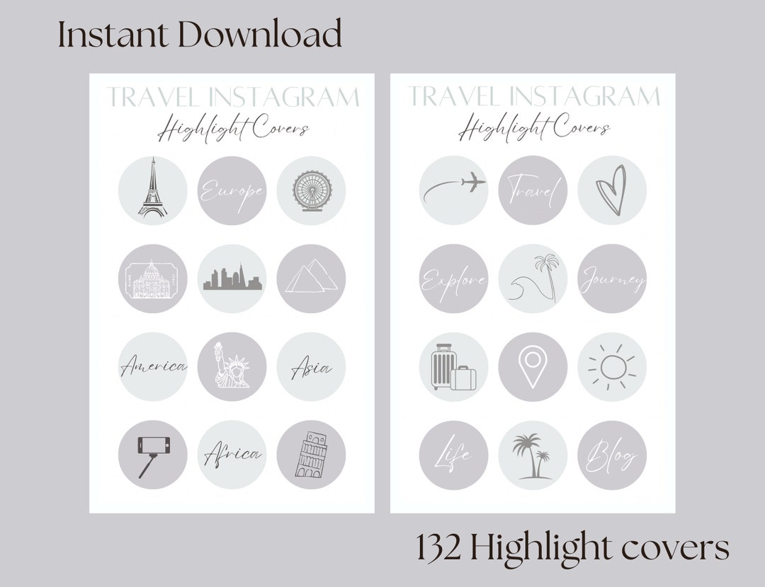 Travel Template, Instagram Highlight Cover, Travel Blogger, Highlights ...