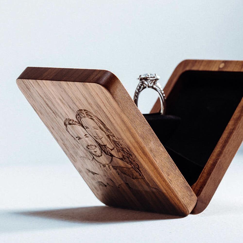 Slim Custom Wooden Engagement Ring Box Jewelry Box Presentation Box - Etsy