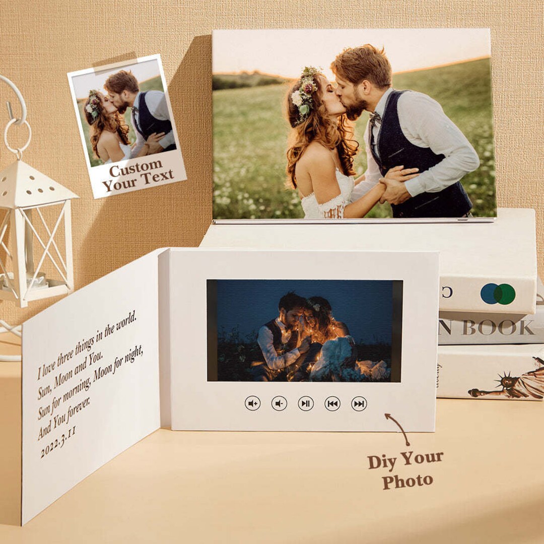 Personalized Wedding Album Video Book Gift for Couples 1GB Memory Video ...