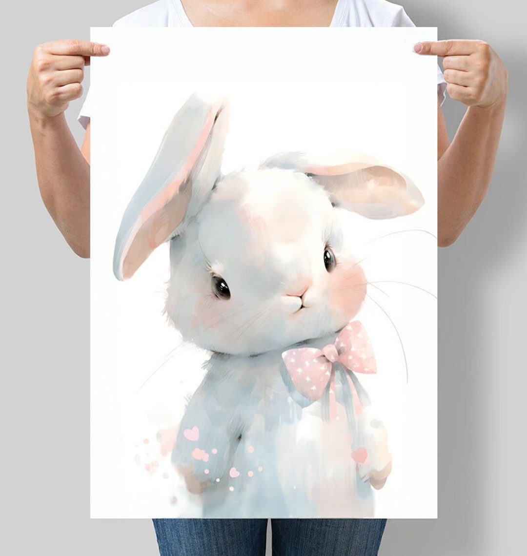 Children's Poster Cute Rabbit - Etsy