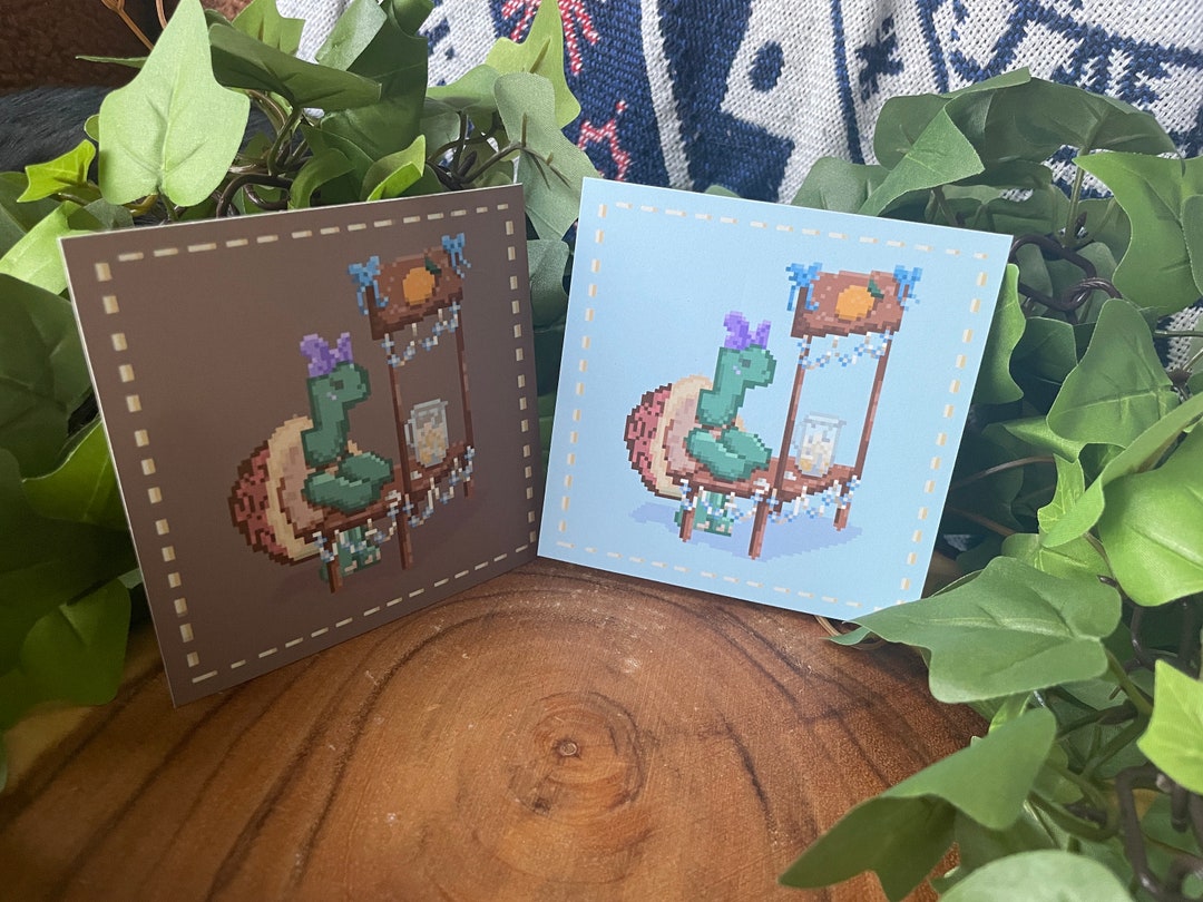 Turtle Lemonade Stand Art Print| Handmade| Digital Art| Pixel Art| Art ...