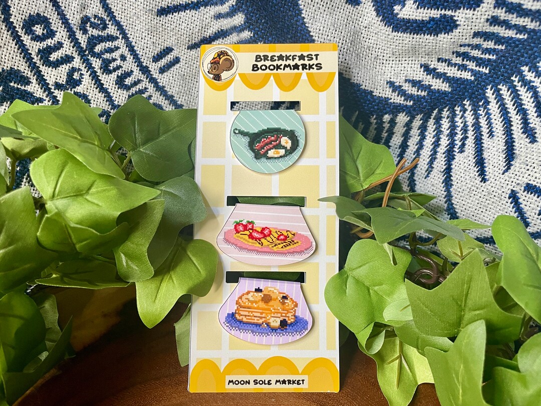 Magnetic Breakfast Bookmarks| Pixel Art Bookmark Clip| Cute Pancake ...