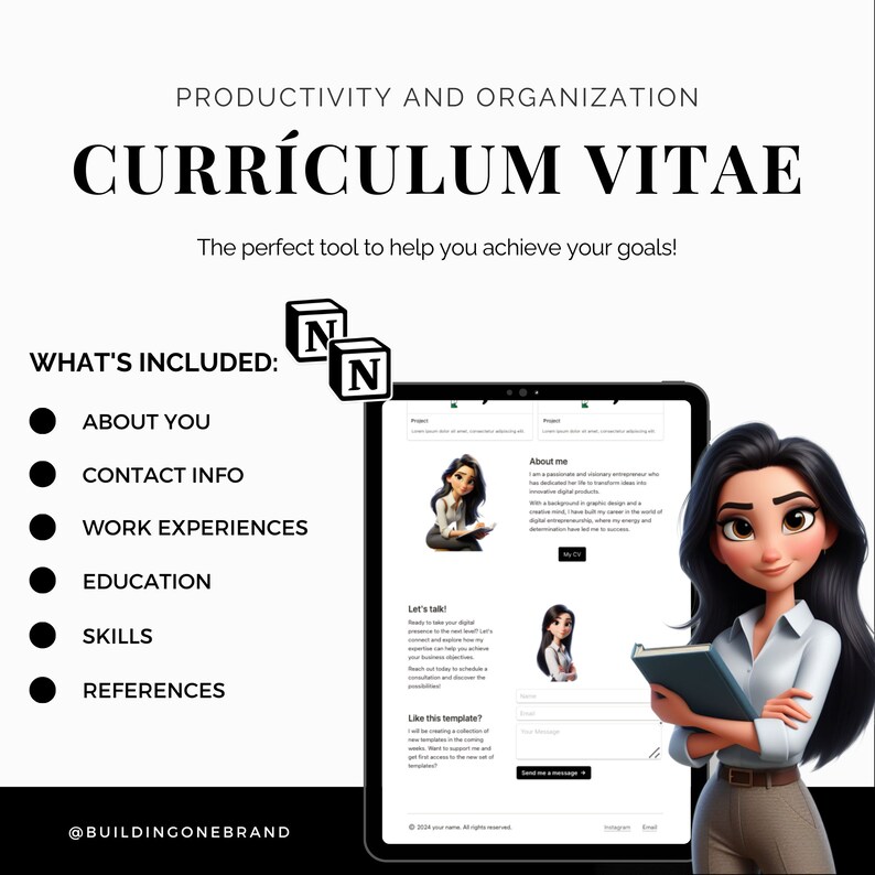 Notion Personal Website Template – Basic and Customizable Design - Etsy