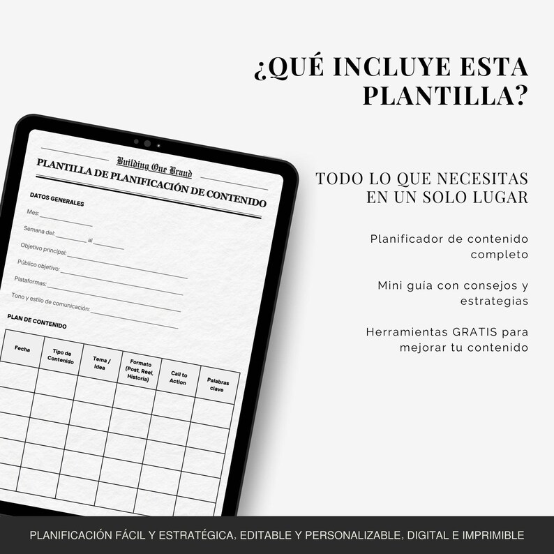 Editable Content Planner Template: Social Media Strategy (printable ...