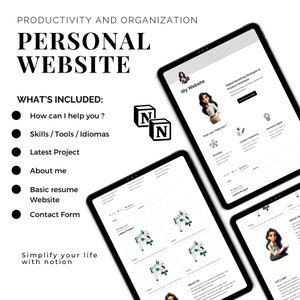 Notion Personal Website Template – Basic and Customizable Design - Etsy
