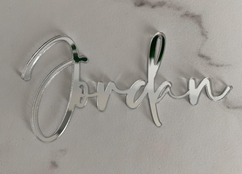 Custom Silver Acrylic Name Tags/wedding Placement Card/custom Names ...